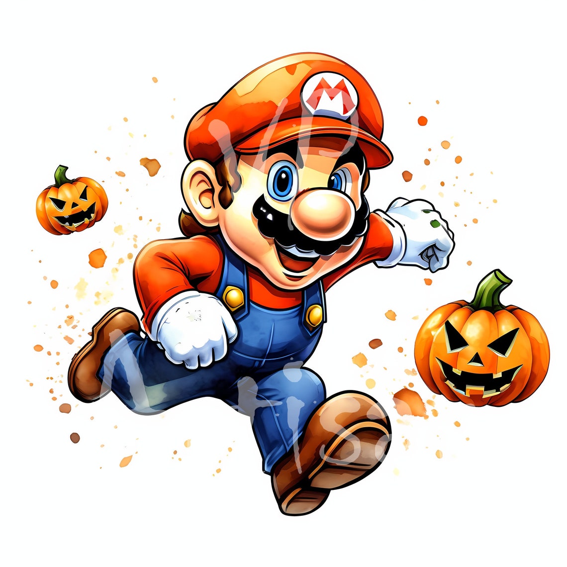 Halloween Super Mario Clipart. Pastel Halloween Clipart. Watercolor ...