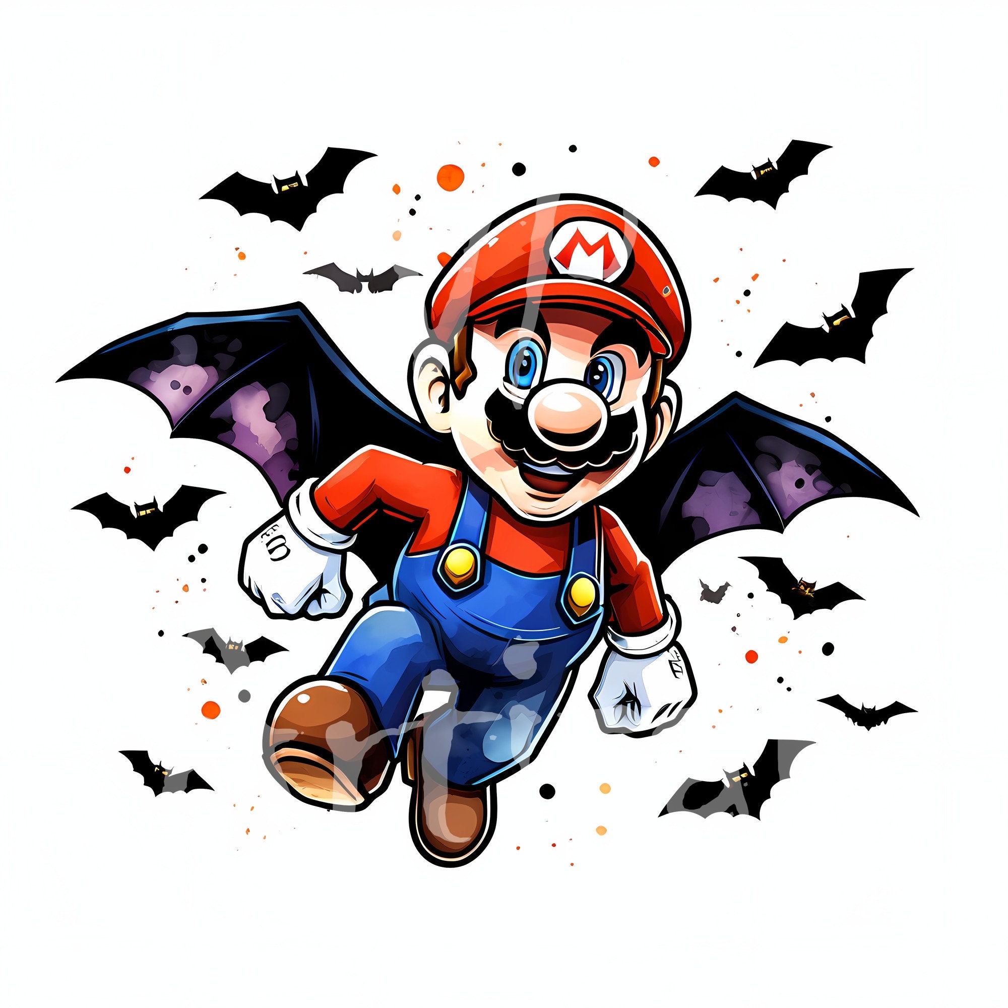 Halloween Super Mario Clipart. Pastel Halloween Clipart. Watercolor ...