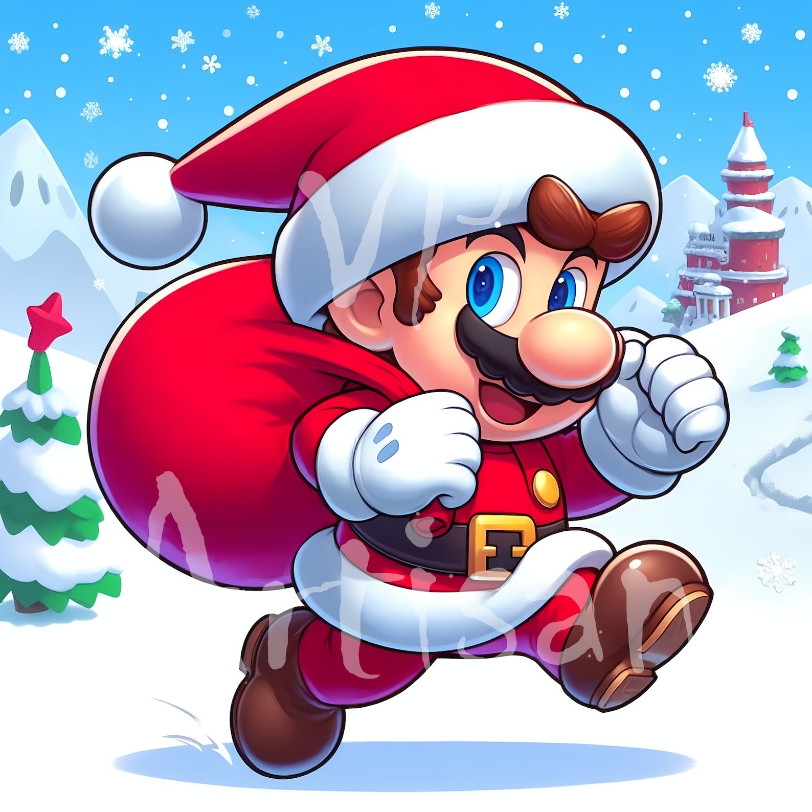 Christmas Super Mario Clipart. Christmas Clipart. Christmas Card Idea ...