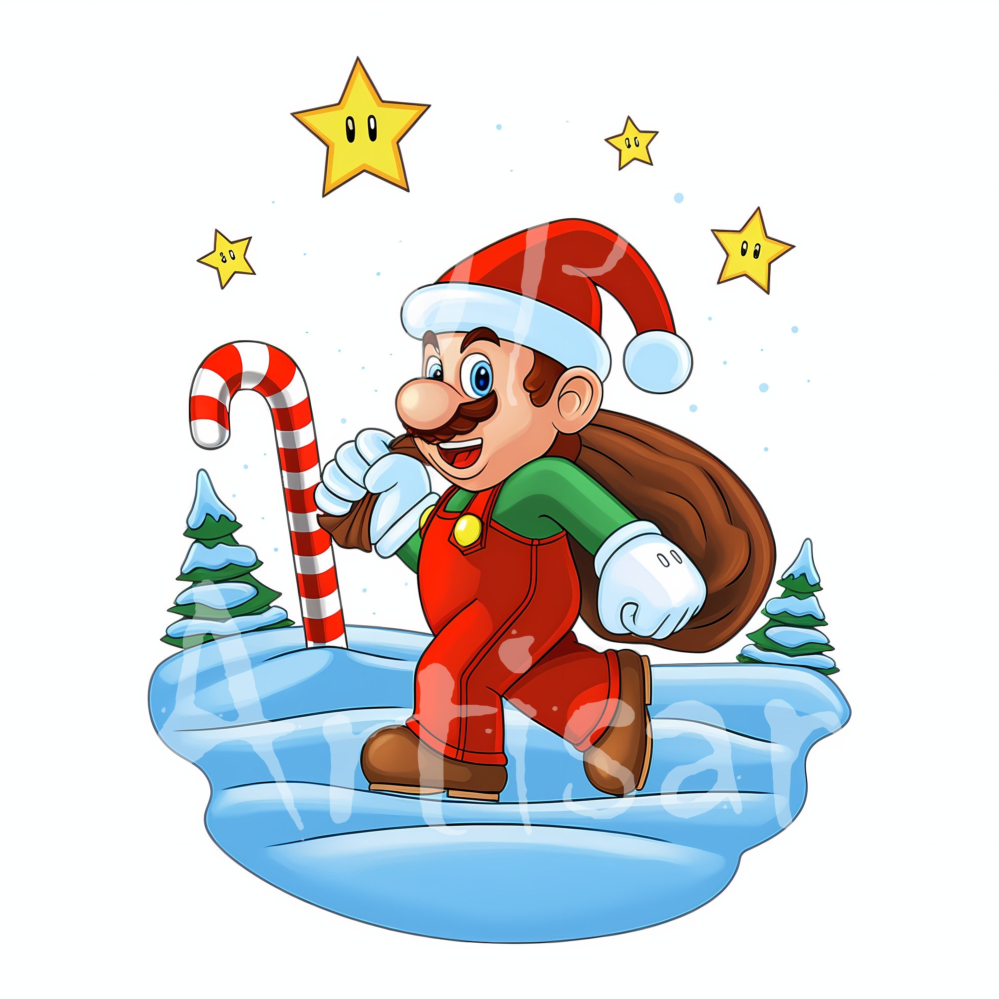 Christmas Super Mario Clipart. Christmas Clipart. Christmas Card Idea ...