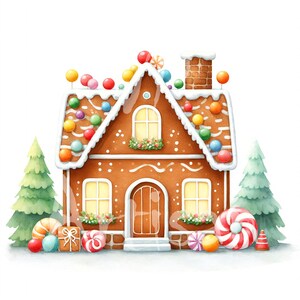 Gingerbread House Christmas Clipart - 12 High Quality Jpgs - Etsy