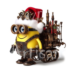 Christmas Minions Steampunk Clipart - 12 High Quality Jpgs - Etsy