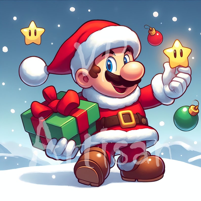 Christmas Super Mario Clipart. Christmas Clipart. Christmas Card Idea ...