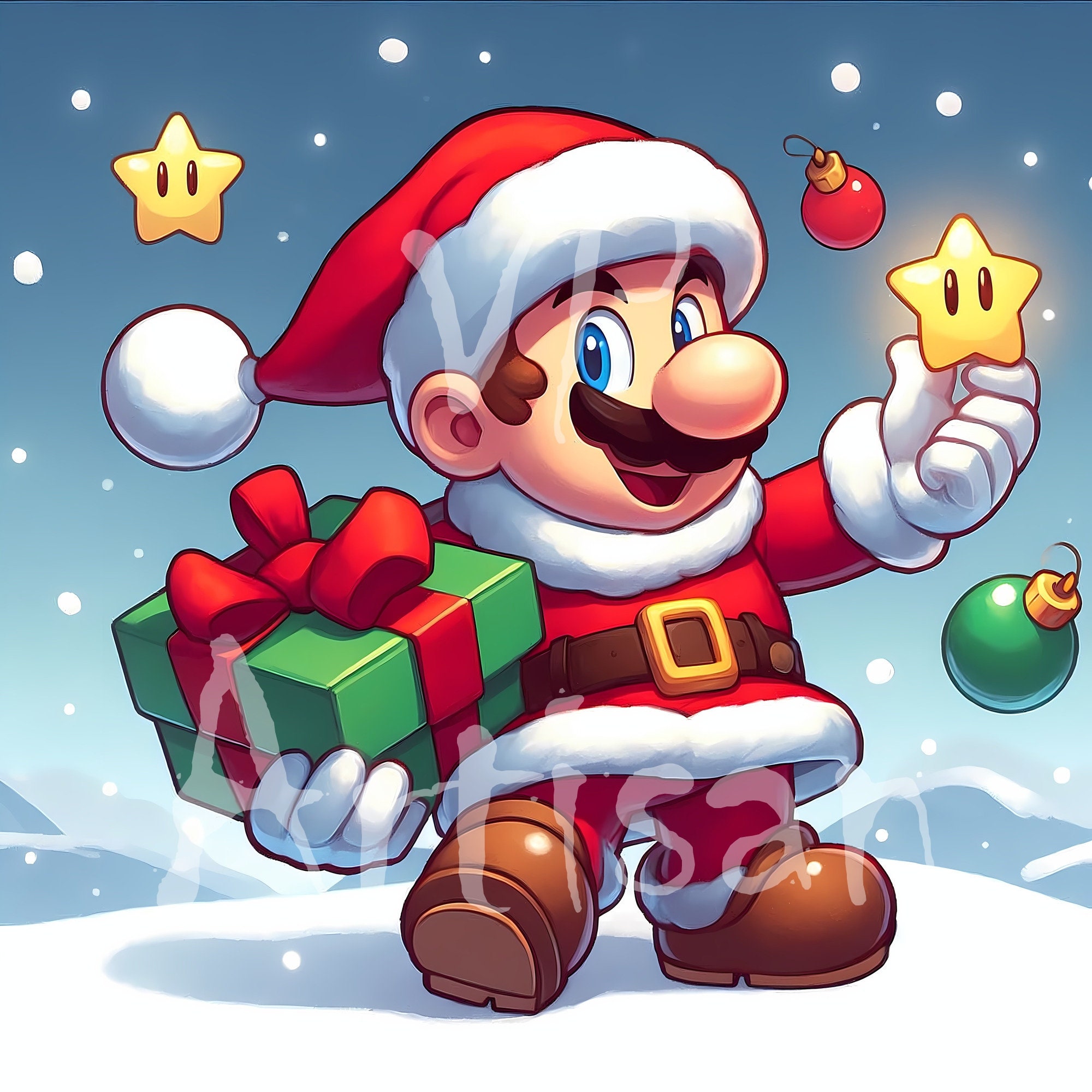 Christmas Super Mario Clipart. Christmas Clipart. Christmas Card Idea ...