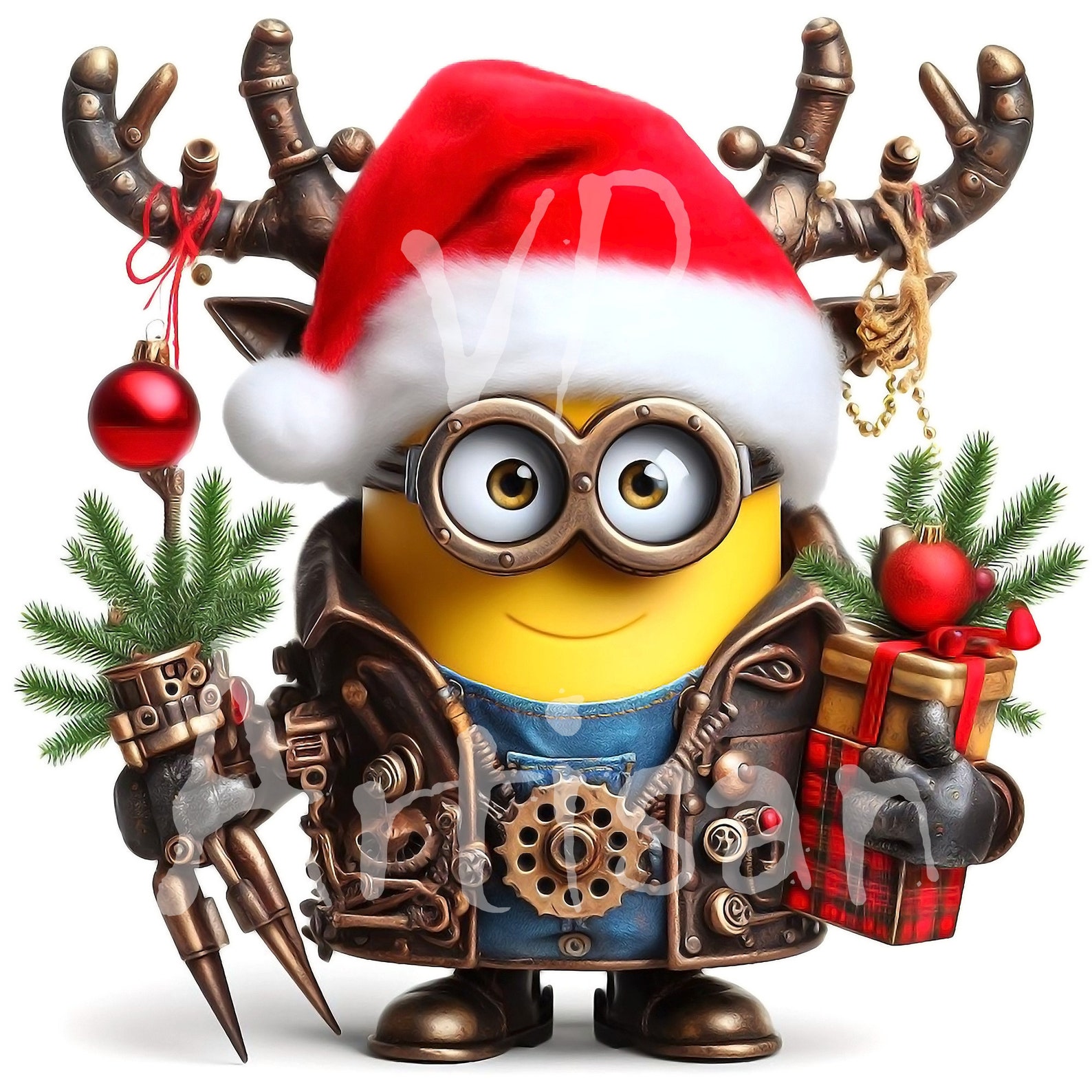Christmas Minions Steampunk Clipart - 12 High Quality Jpgs - Etsy
