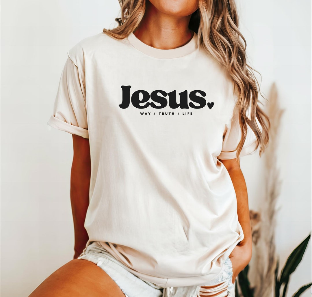Way Truth Life Jesus Shirt Comfort Colors Heart Faith Shirt Coquette ...