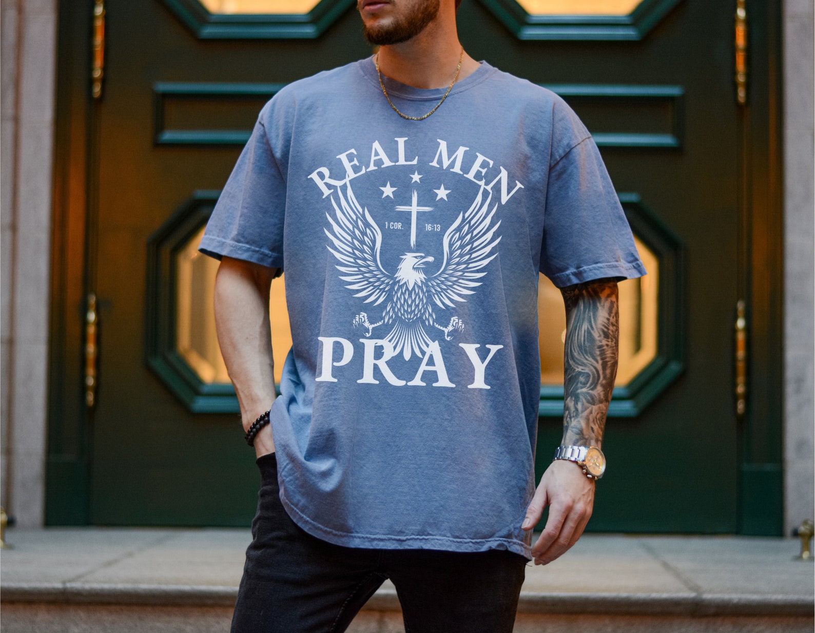 Real Men Pray Christian Men Shirt Bible Verse Christian Gym Shirt ...