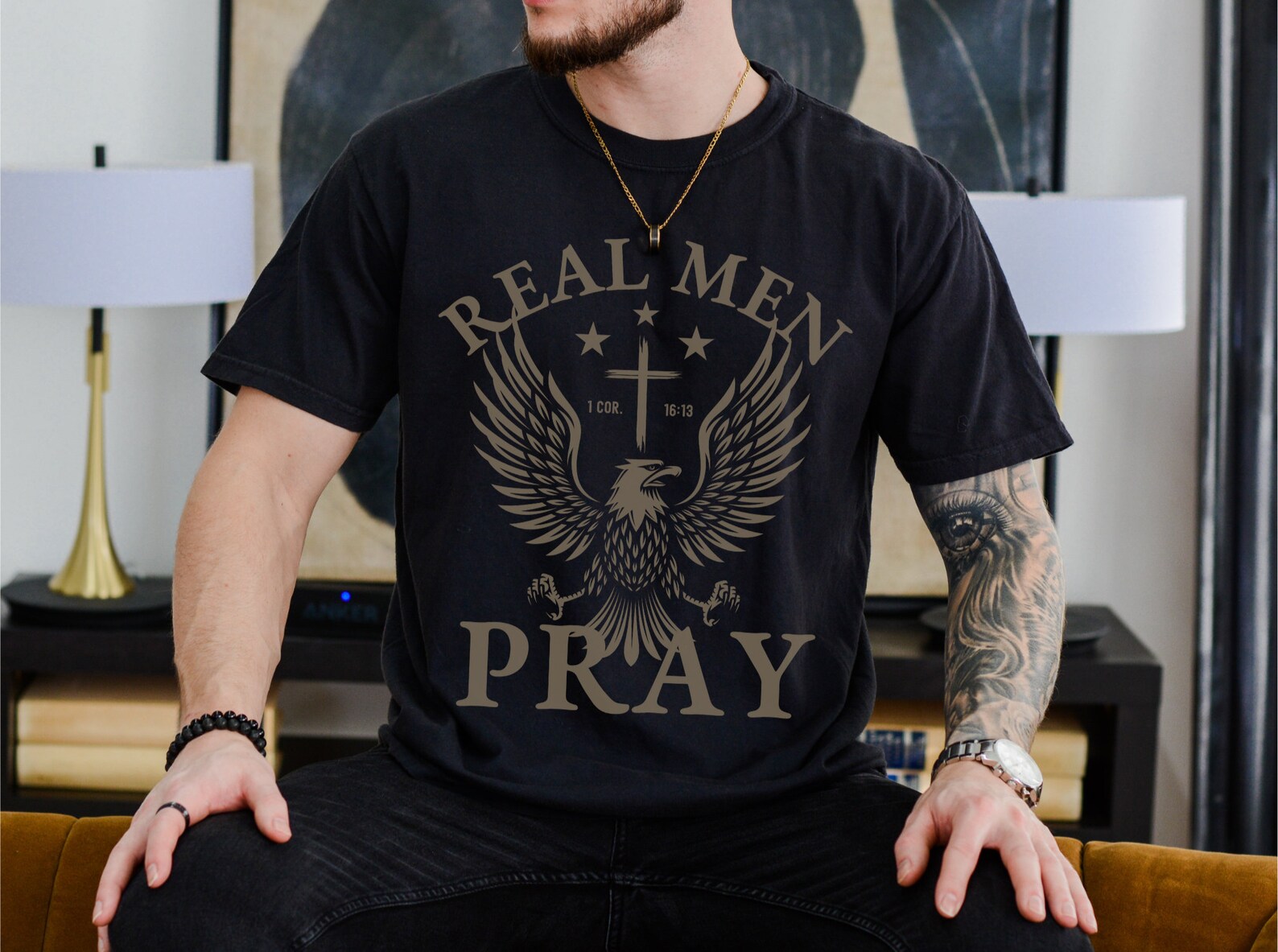 Real Men Pray Christian Men Shirt Bible Verse Christian Gym Shirt ...