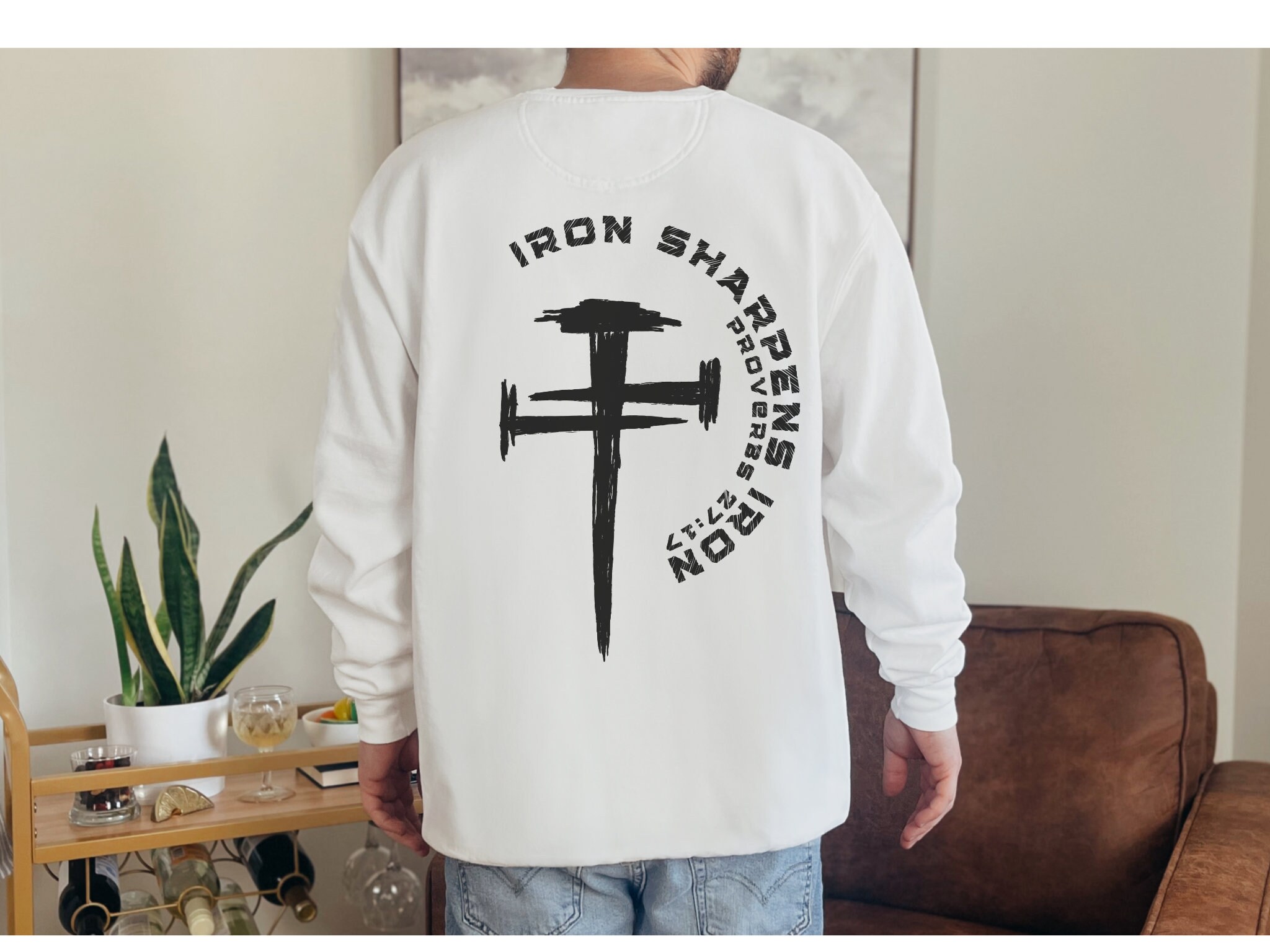Iron Sharpens Iron Proverbs Bible Verse Sweatshirt Christian Pump Cover ...