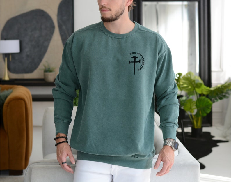 Iron Sharpens Iron Proverbs Bible Verse Sweatshirt Christian Gym ...