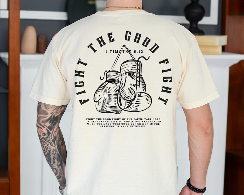Fight the Good Fight Boxing Gym Pump Christian Streetwear Christian Gym ...