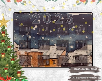 2025 Watercolor Cake Office Wall Calendar – Instant Digital Download - Etsy