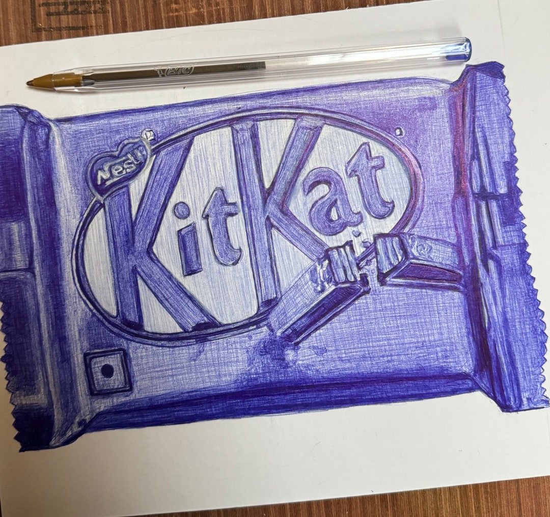Original Biro Drawing Kitkat Realistic Artwork - Etsy UK