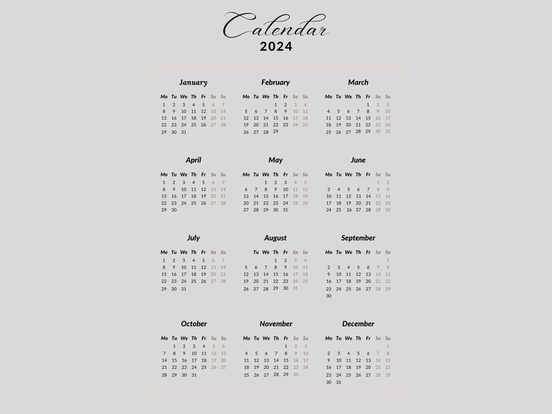 Simple 2024 Weekly Planner - Etsy