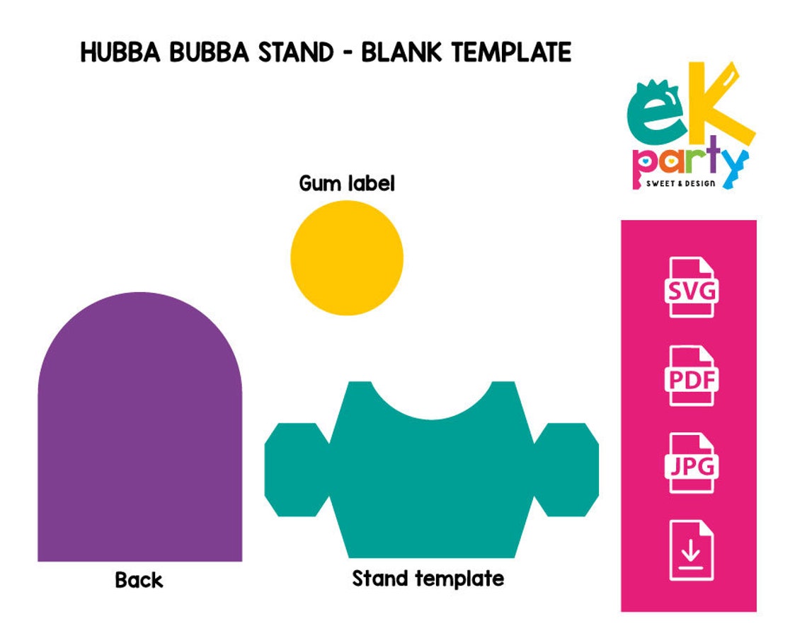 Hubba Bubba Stand Template, Blank Template, Digital File Pattern Gum ...