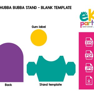 Hubba Bubba Stand Template, Blank Template, Digital File Pattern Gum ...
