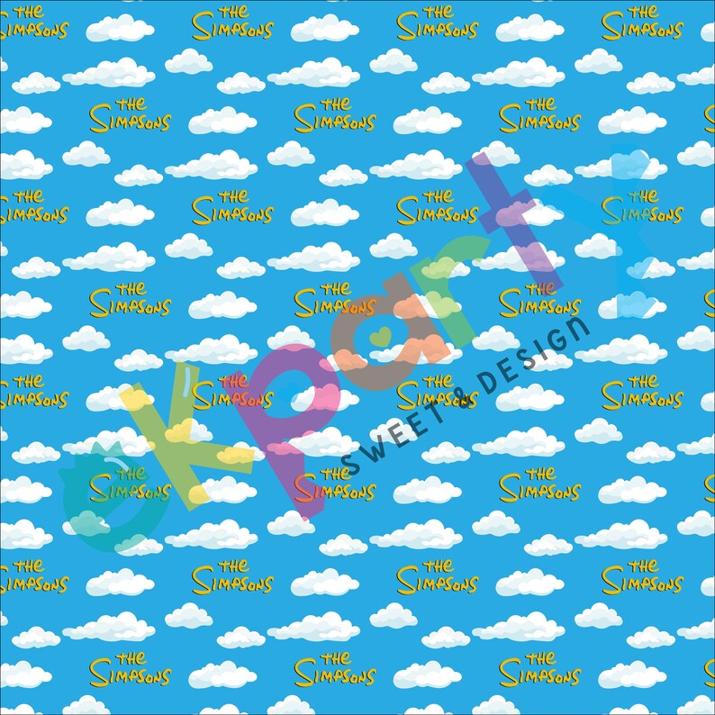 Simpsons Digital Paper, Patterns, Scrapbook Paper, Background, Set of ...