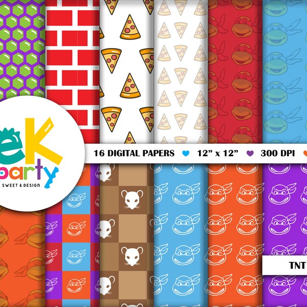 Ninja Turtle Scrapbook Paper - Etsy