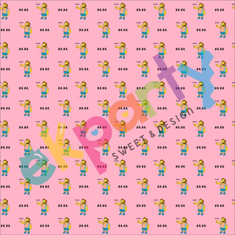 Simpsons Digital Paper, Patterns, Scrapbook Paper, Background, Set of ...