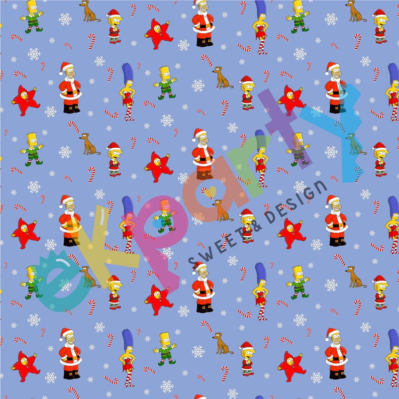 Simpsons Digital Paper, Patterns, Scrapbook Paper, Background, Set of ...