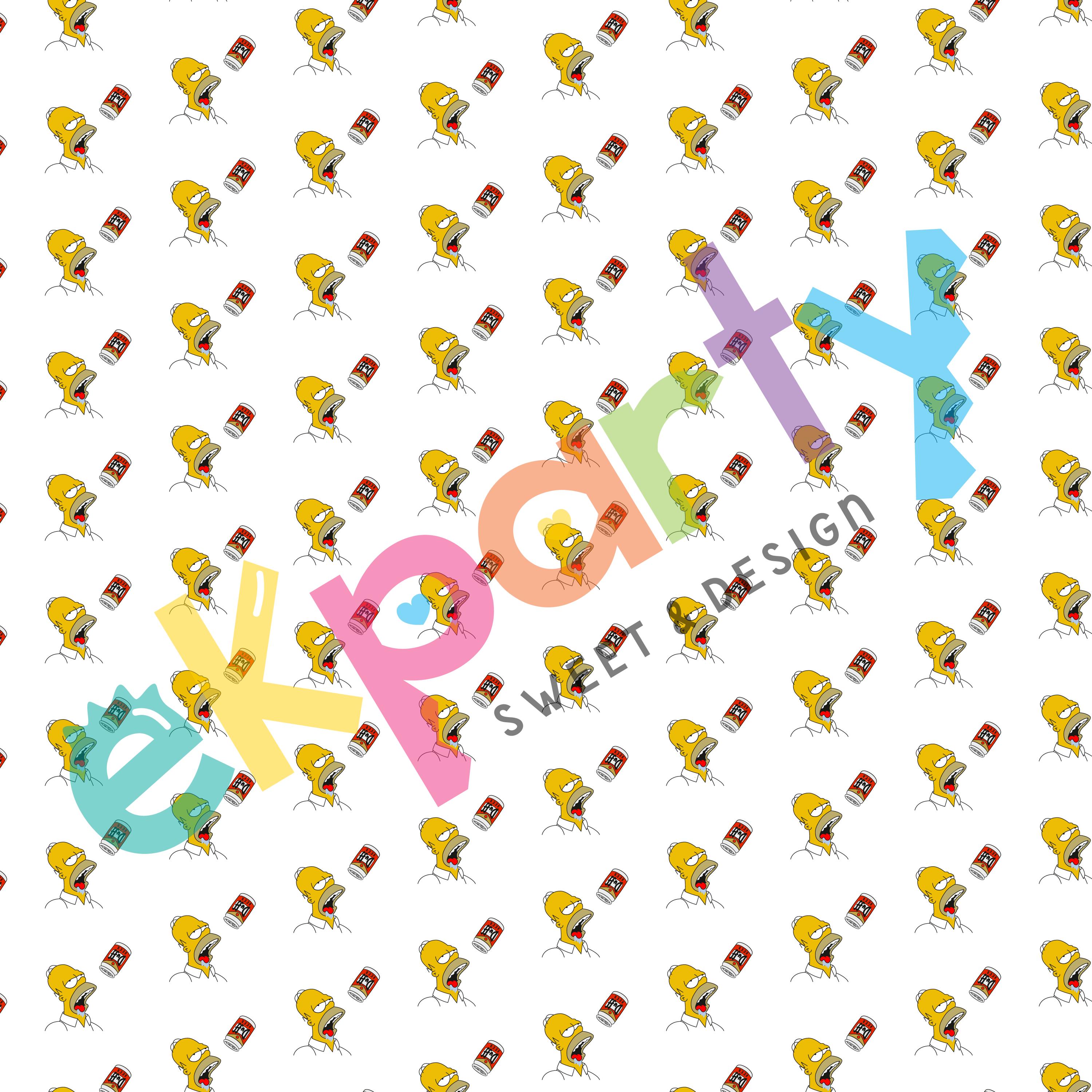 Simpsons Digital Paper, Patterns, Scrapbook Paper, Background, Set of ...