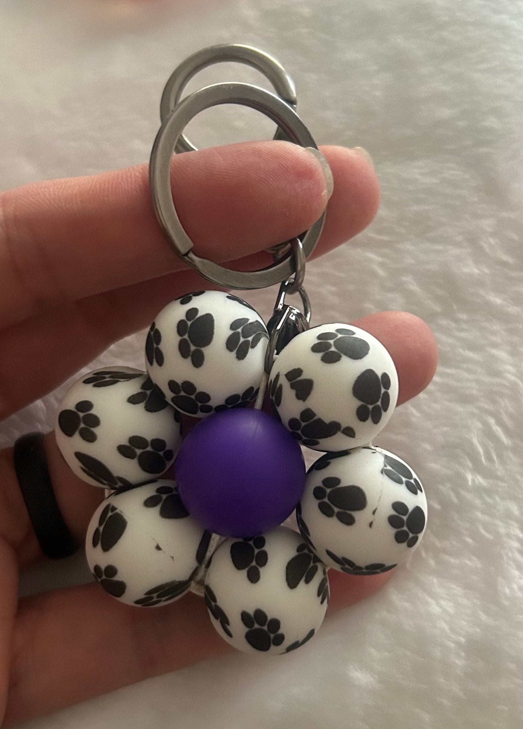Flower Silicone Keychain,paw Print Silicone Keychain, Paw Print ...
