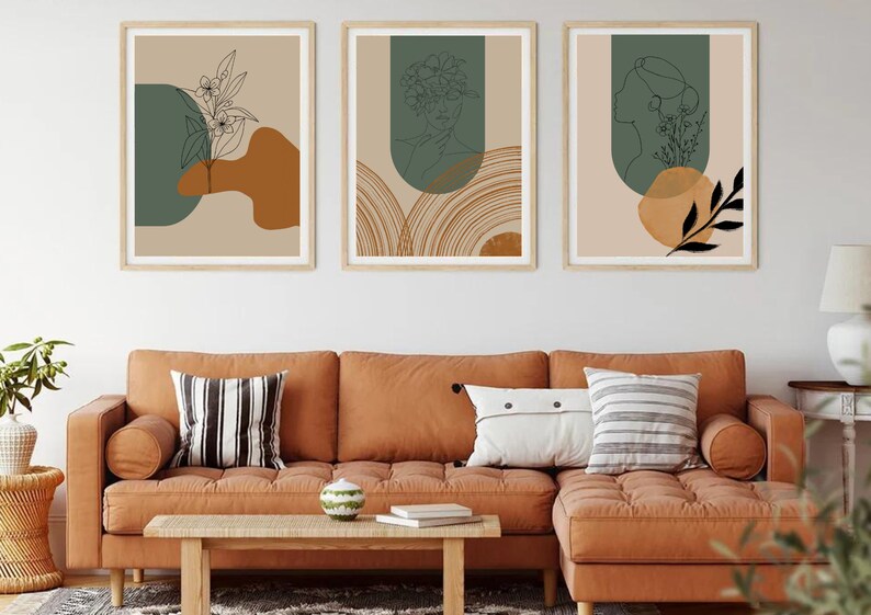 Printable Boho Abstract Wall Art, Drawing Women - Etsy