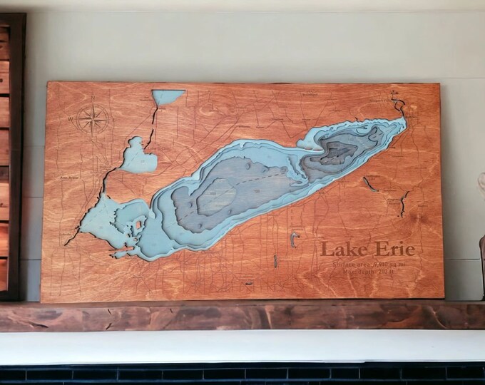 Lake Erie Depth Map - Etsy