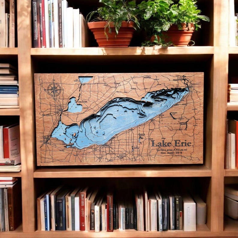 Lake Erie Depth Map - Etsy