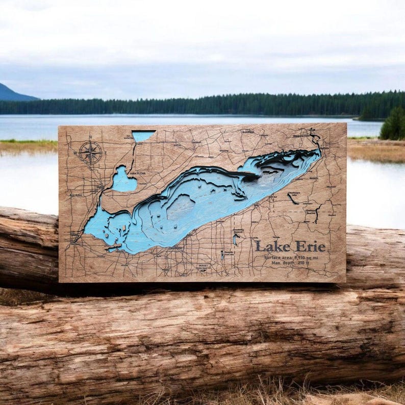 Lake Erie Depth Map - Etsy