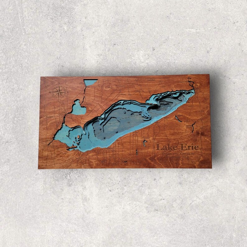 Lake Erie Depth Map - Etsy