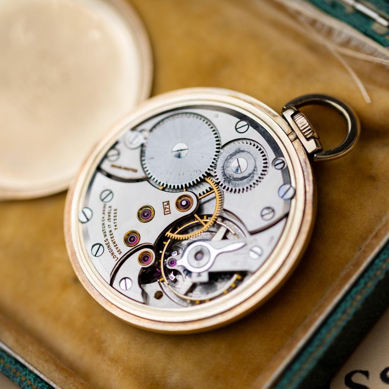 10k Gold Filled Longines Pocket Watch, Engraved Vintage Heirloom, 1948 ...
