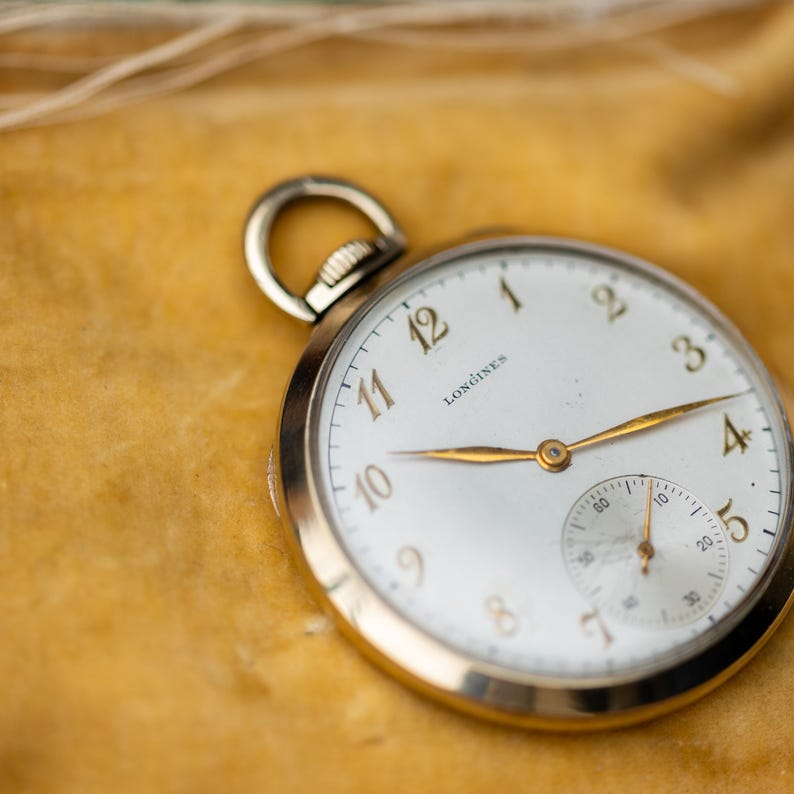10k Gold Filled Longines Pocket Watch, Engraved Vintage Heirloom, 1948 ...