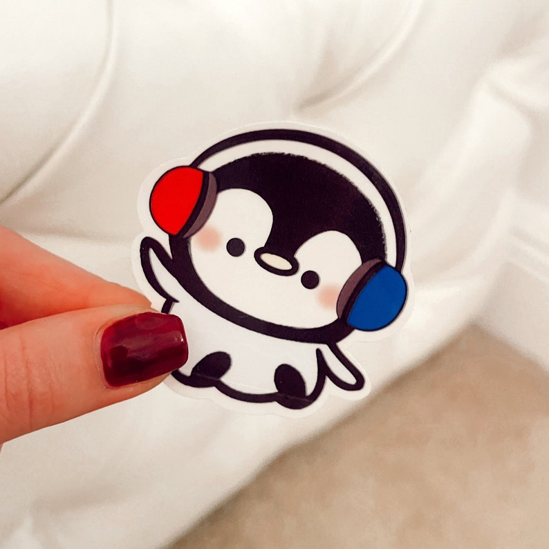 Penguin With Audiology Headphones Sticker - Etsy
