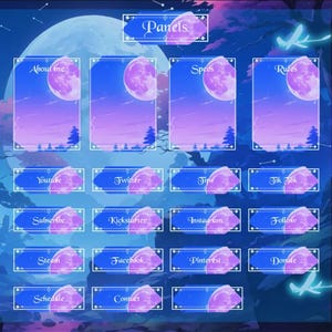 Light Moon Vtuber Overlay Package, Vtuber Stream Overlay, Vtuber ...