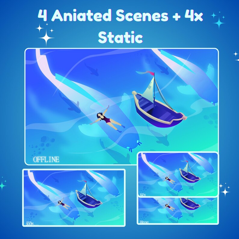 Exotic OCEAN Stream Overlay Animated Pack, Whale Stream Overlay ...