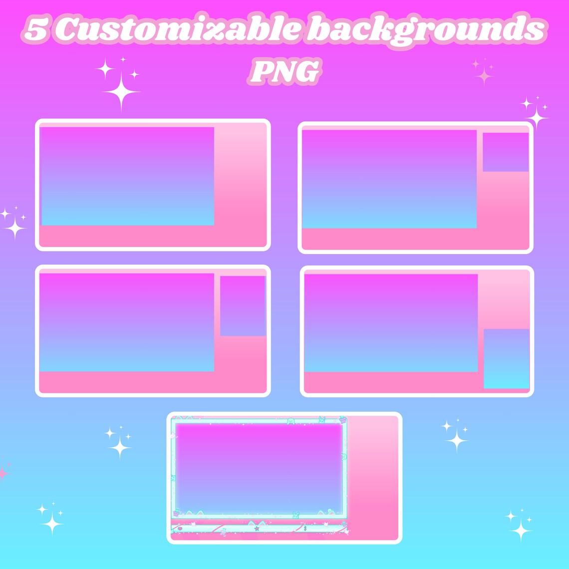 Cute Room Stream Overlay Colorful Pack, Stream Overlay Colorful ...