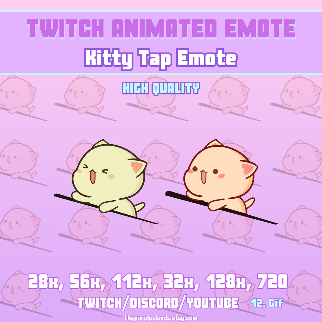 Cat TAP ANIMATED Emote, Kitty Tap Emote, Tap Emote, Cat Emote Pack ...