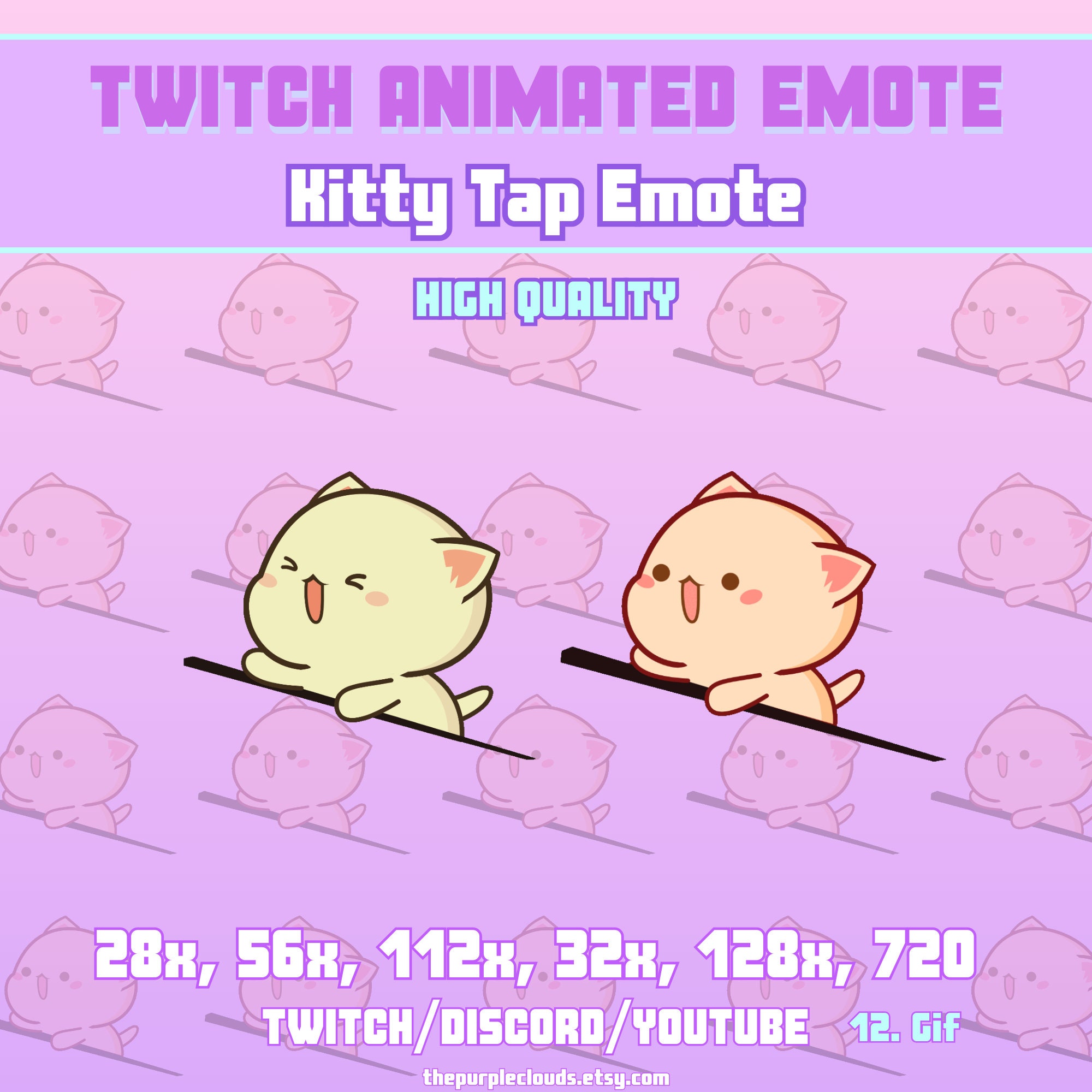 Cat TAP ANIMATED Emote, Kitty Tap Emote, Tap Emote, Cat Emote Pack ...