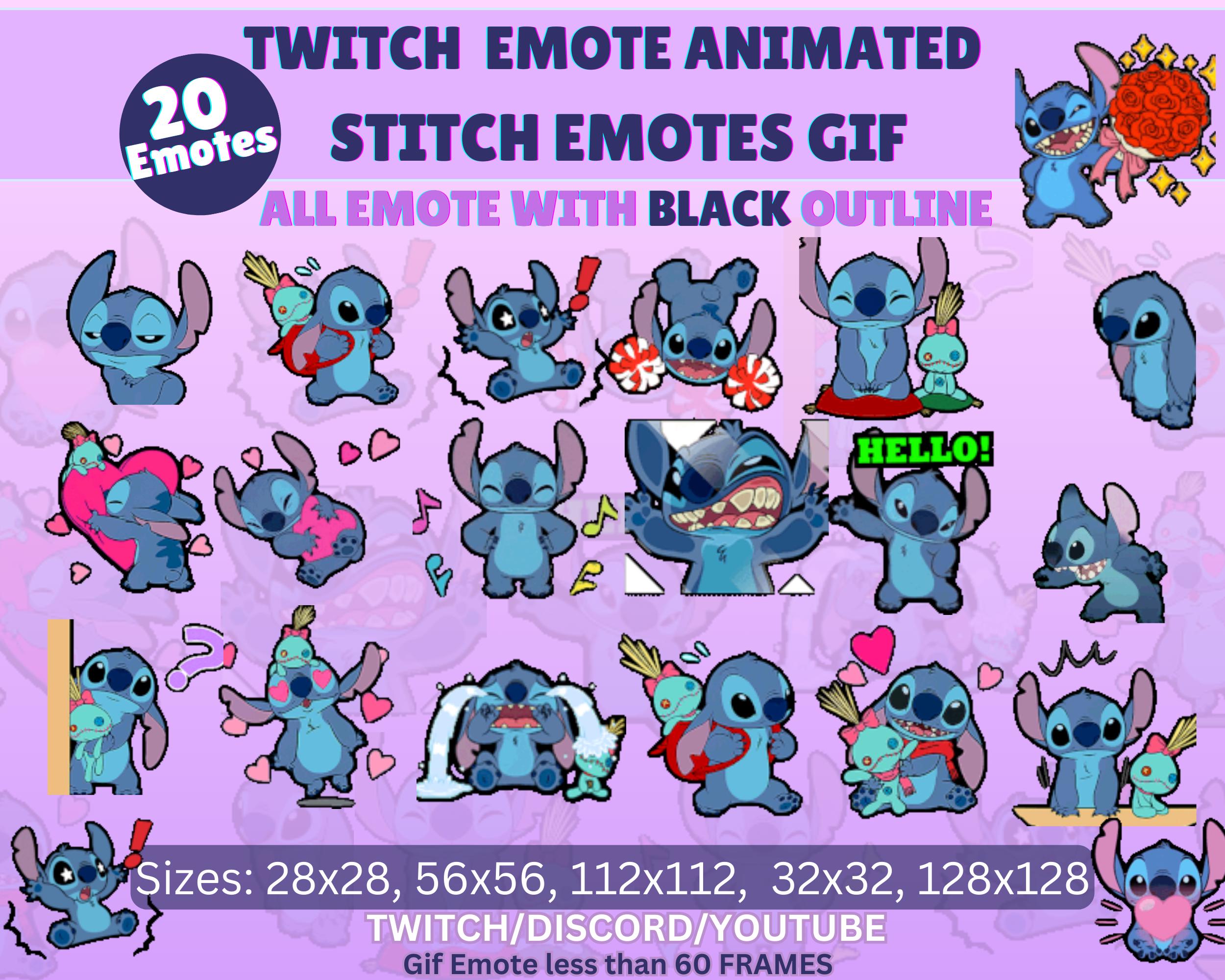 STITCH Animated Emote Pack, 20 Stitch Emote, Animated Emote Stitch ...