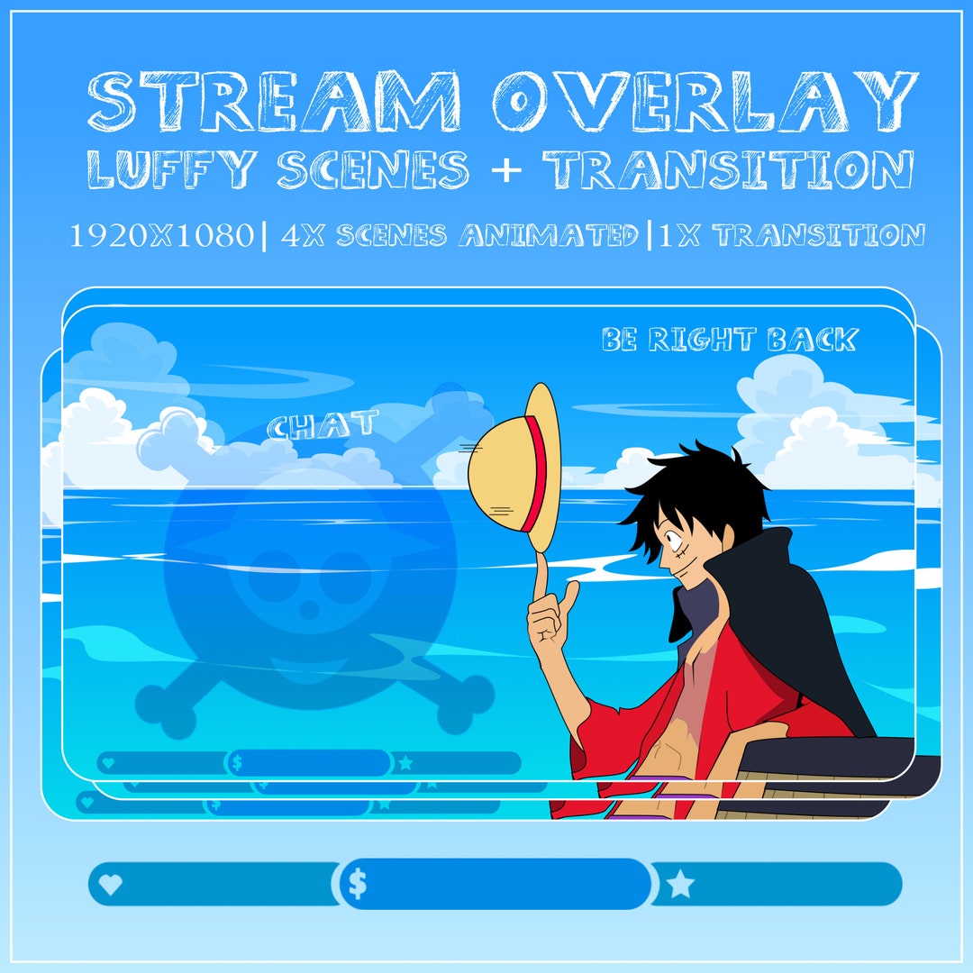 One Piece Stream Overlay Animated, Luffy One Piece Stream Overlay ...