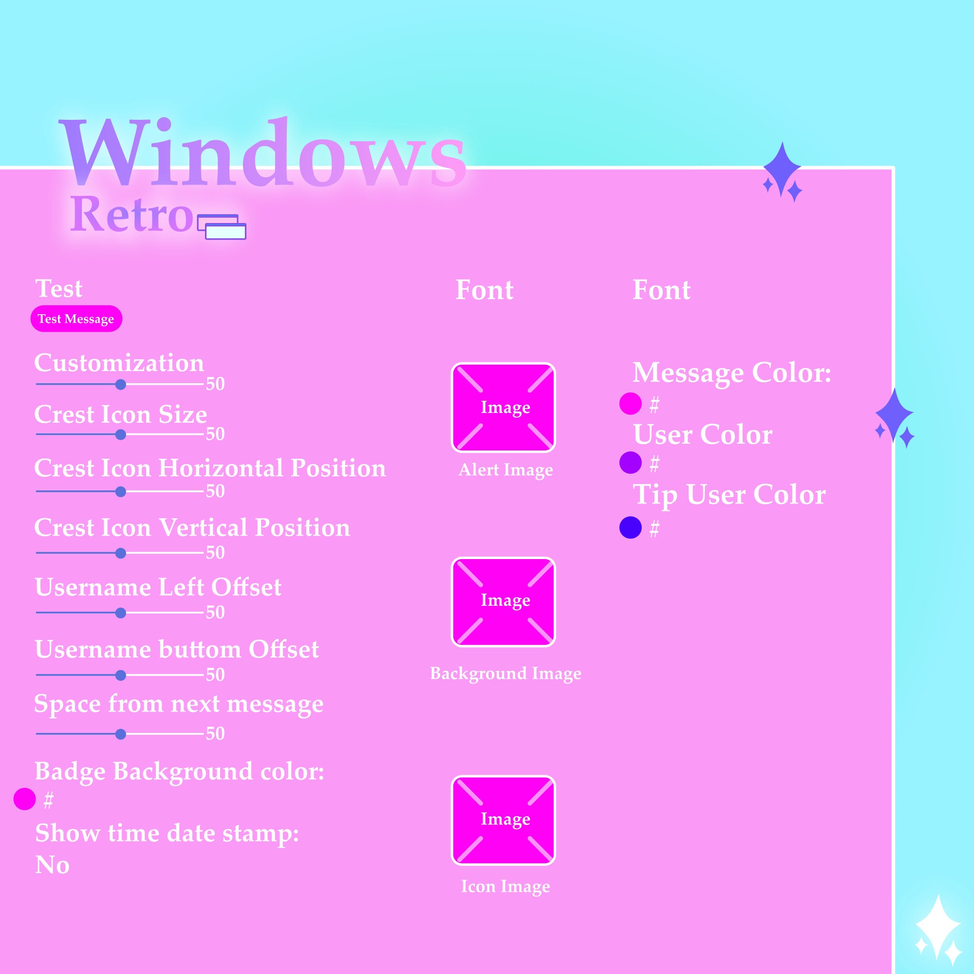 Chat Widget Retro Windows for Twitch, Retro Window Widget, Colorful ...