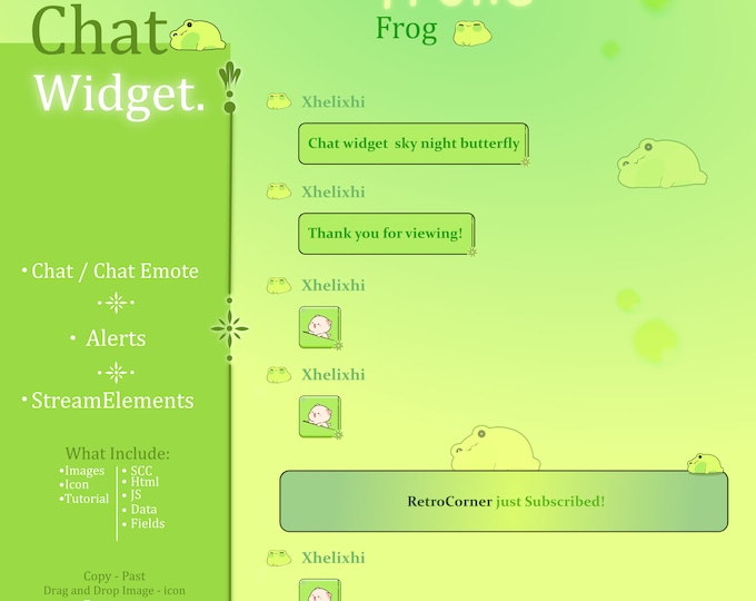 FROGGY Chat Widget for Twitch, Greenish Froggy Chat Widgets for Twitch ...