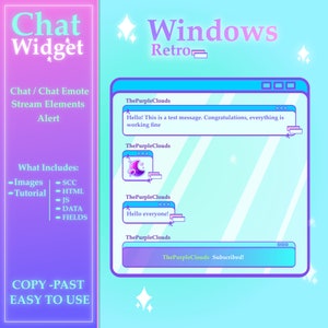 Chat Widget Retro Windows for Twitch, Retro Window Widget, Colorful ...