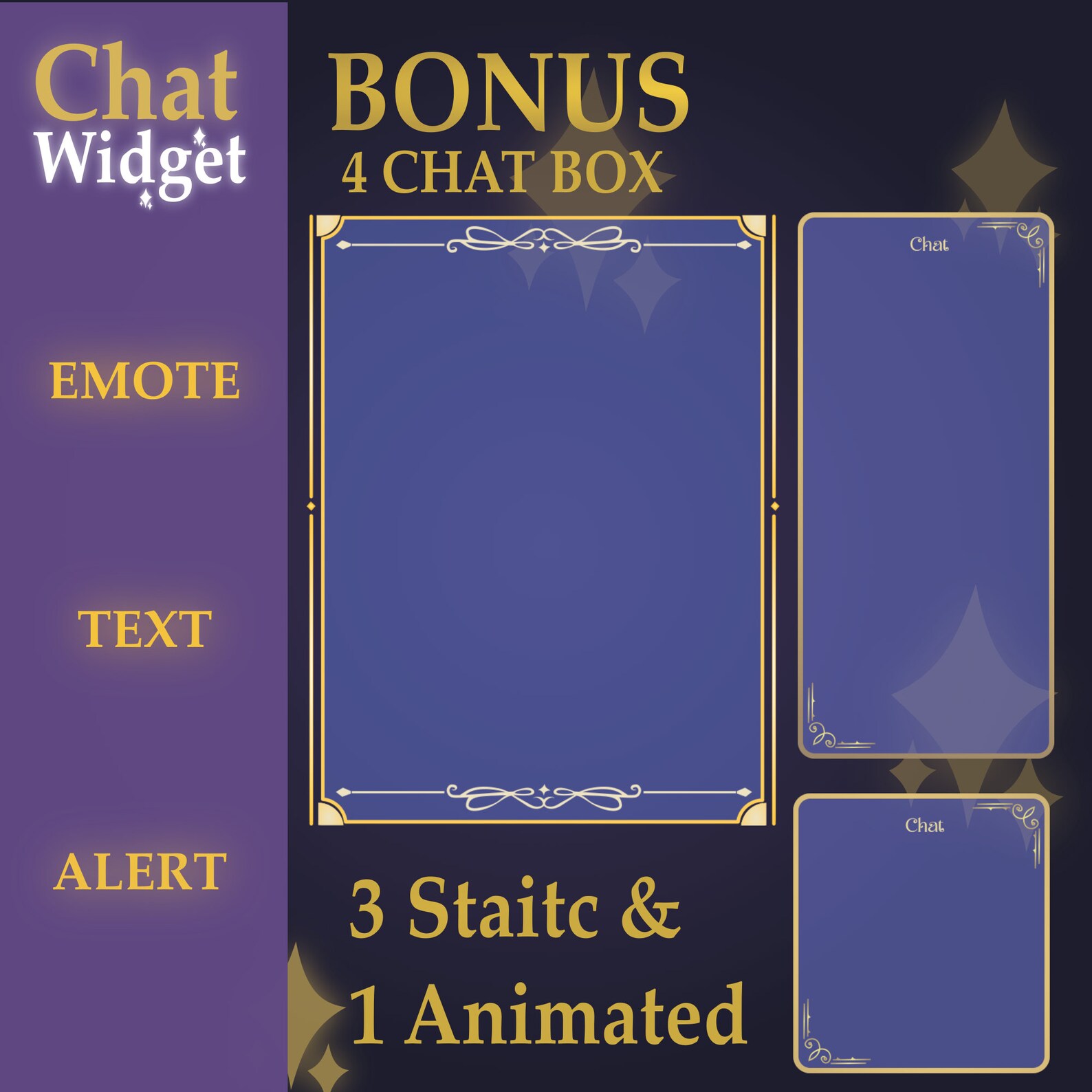 Chat Widget Stream Elements, Celestial Minimal, Elegant Theme, Chat Box ...