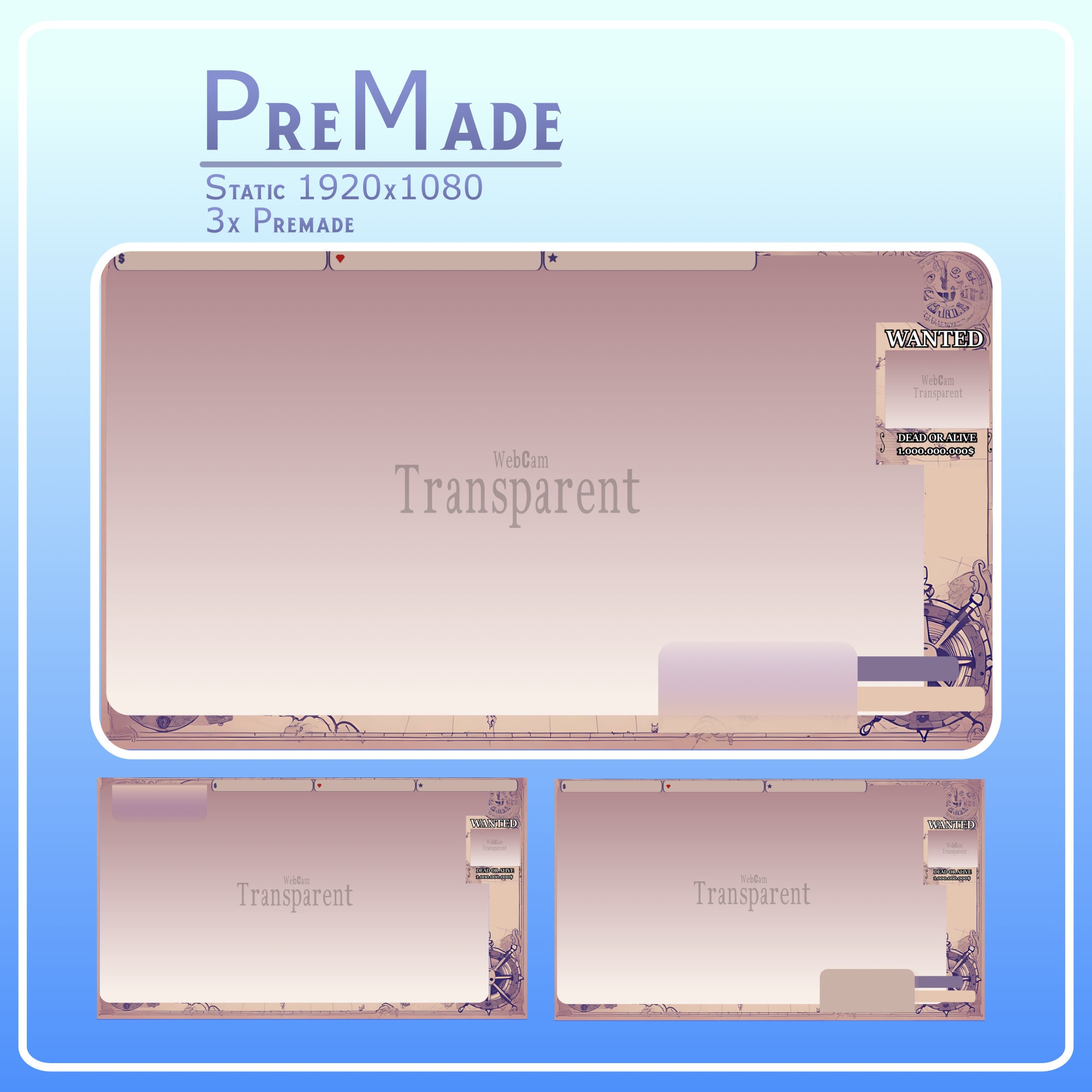 Going Merry Stream Overlay Pack, One Piece Overlay Animated, Anime ...