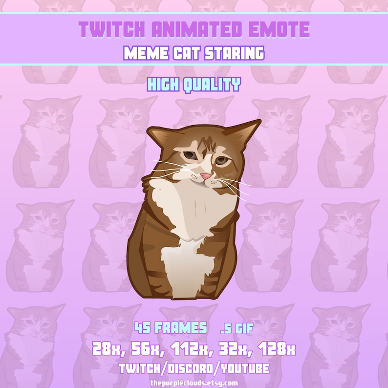 Meme Animated Emote Cat, Twitch Meme, Meme Emote, Cat Meme Emote, Tik ...