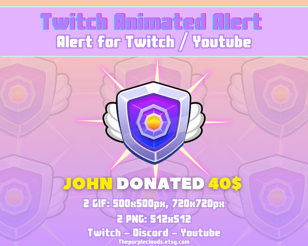ANIMATED Alert Twitch Twitch Alert for Twitch Twitch - Etsy