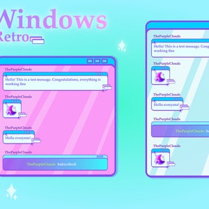 Chat Widget Retro Windows for Twitch, Retro Window Widget, Colorful ...