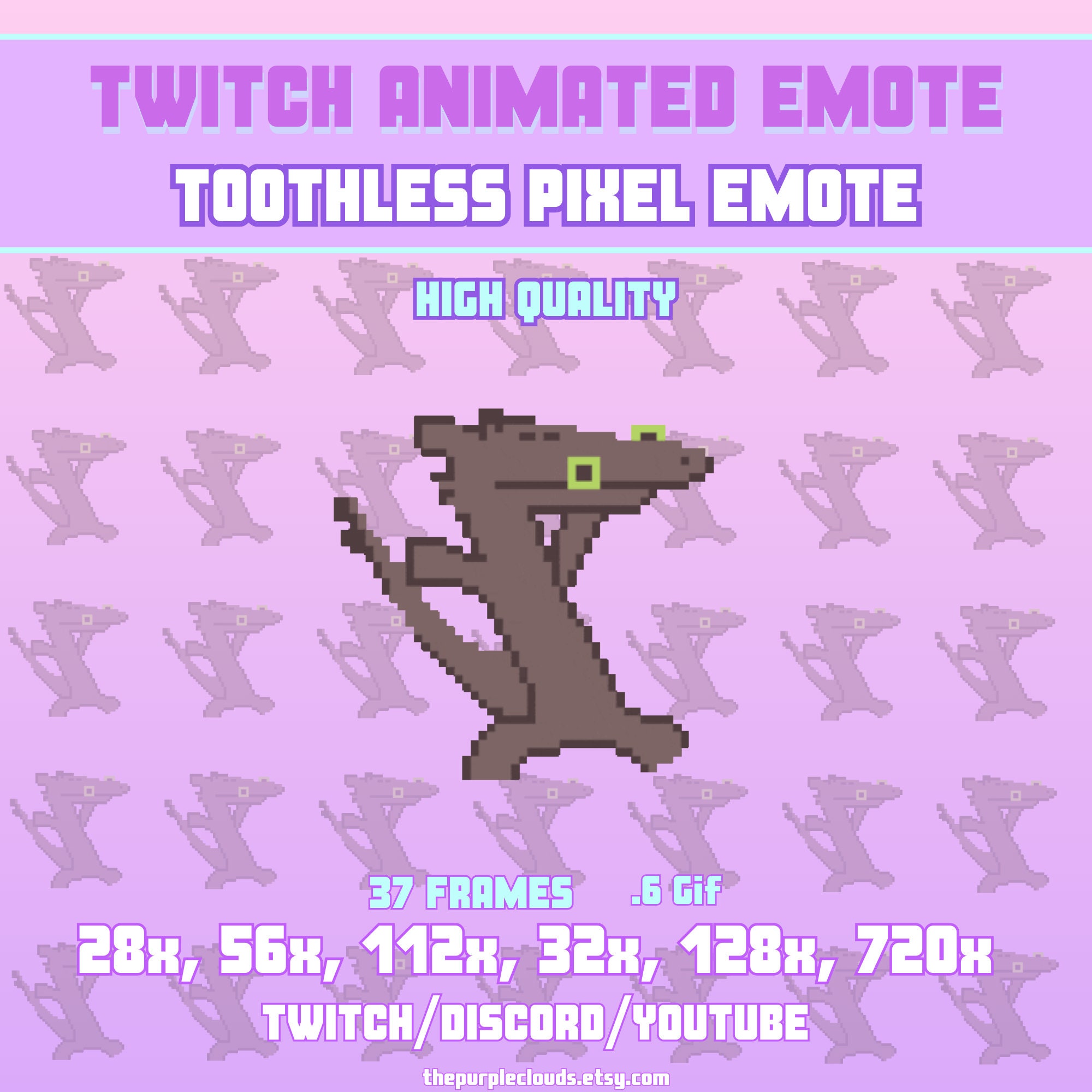 TOOTHLESS Pixel Dance Animated Emote, Twitch Meme Emote, Animated ...
